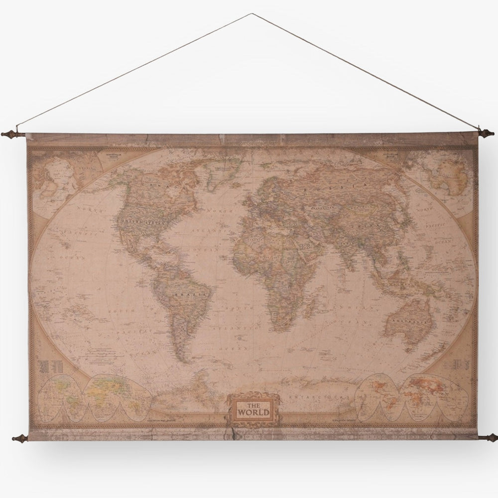 Antique Style World Map Wall Hanging (Collection Only) – Quayside Furniture